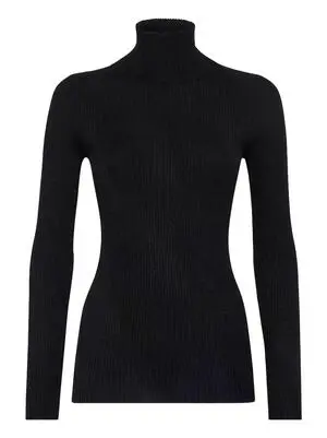 Brunello Cucinelli Roll-neck Cashmere-blend Jumper - Black
