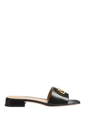 Valentino Garavani Vlogo Signature Slide Sandals - Black