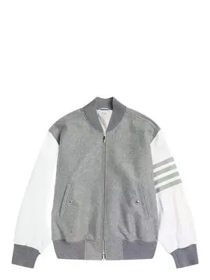 Thom Browne 4-bar Stripe Wool Bomber Jacket - Grey