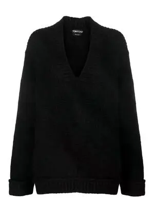 TOM FORD V-neck Alpaca Wool-blend Pullover - Black