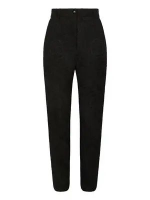 Dolce & Gabbana High-waisted Jacquard Trousers - Black