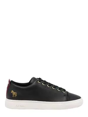 Paul Smith Zebra-patch Leather-blend Lace-up Sneakers - Black