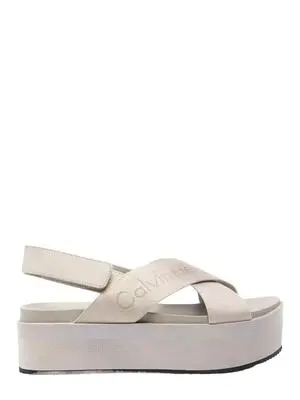 Calvin Klein 55mm Slingback Flatform Sandals - Neutrals