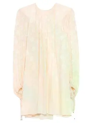 Chloé Jacquard Silk Mini Dress - Neutrals