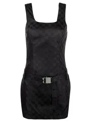 MISBHV Monogram Jacquard Mini Dress - Black