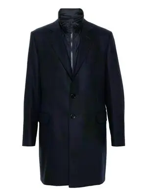 FAY Wool-cashmere Blend Layered Coat - Blue