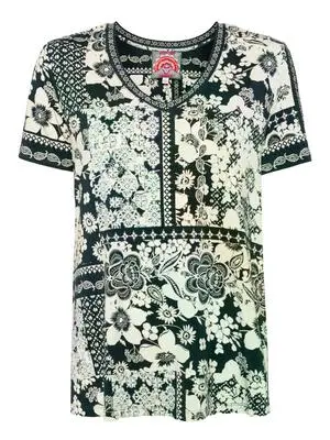 Johnny Was Janie Favorite Short Sleeve Tee - Neutrals