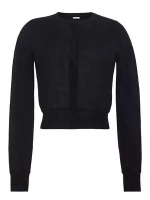 Adam Lippes Fine-knit Cropped Cardigan - Black