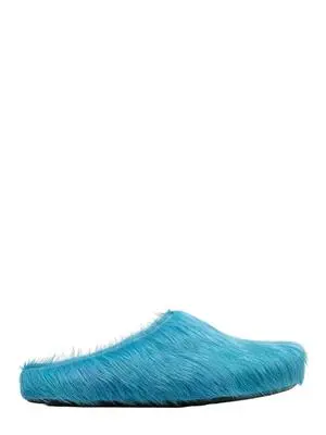 Marni Fussbet Sabot Calf-hair Mules - Blue