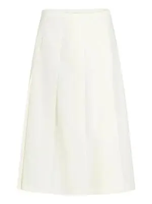 PATOU Pleated Twill Midi Skirt - Neutrals