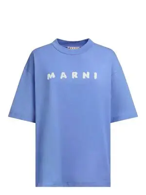 Marni Logo-print Cotton T-shirt - Blue