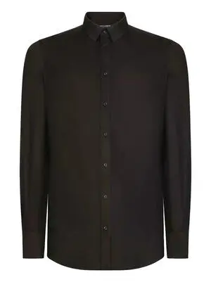 Dolce & Gabbana Long-sleeve Cotton-blend Shirt - Black
