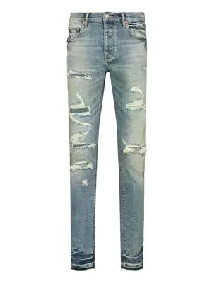 PURPLE BRAND P001 Vintage Distressed-finish Skinny Jeans - Blue