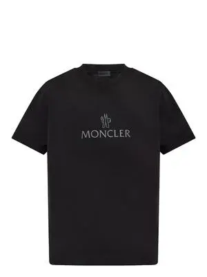 Moncler Logo Cotton T-shirt - Black