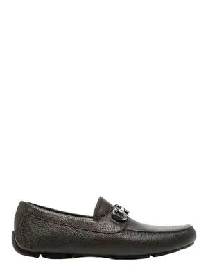 FERRAGAMO Gancini Horse-bit Driver Loafers - Brown