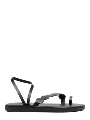 ANCIENT GREEK SANDALS Koralia Leather Flat Sandals - Black