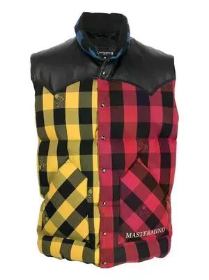 MASTERMIND WORLD Check-print Padded Gillet - Red