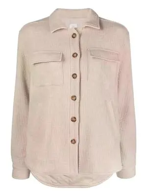 Eleventy Wool-blend Textured Long-sleeve Shirt - Neutrals