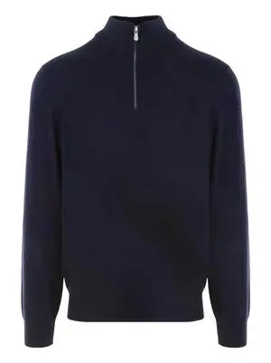 Brunello Cucinelli Brunello Cucinelli Zip-Fastening Cashmere Sweater Blue