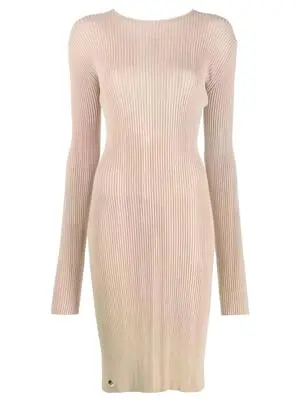 Philipp Plein Lace-up Detail Midi Dress - Neutrals