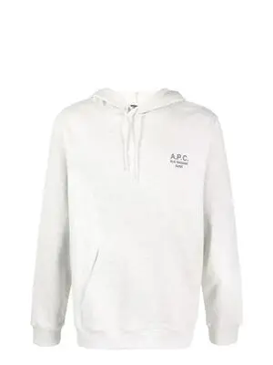 A.p.c. Logo-print Pullover Hoodie - Neutrals