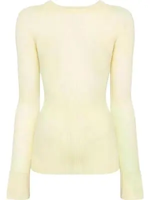 SA SU PHI Crew-neck Ribbed-knit Jumper - Yellow