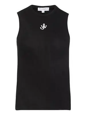 JW Anderson Anchor-Embroidered Top Black