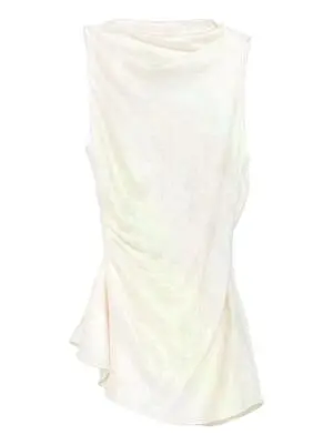 Alexander McQueen Asymmetric Satin Top - Neutrals