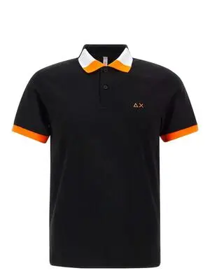 SUN 68 Jersey Polo Shirt - Black