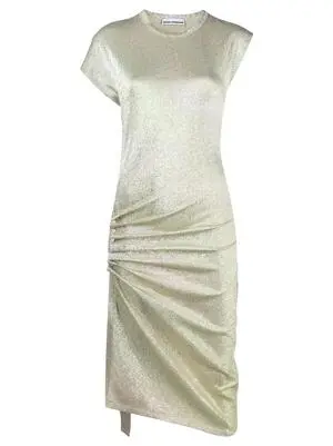 Rabanne Side Gathered-detail Midi Dress - Gold