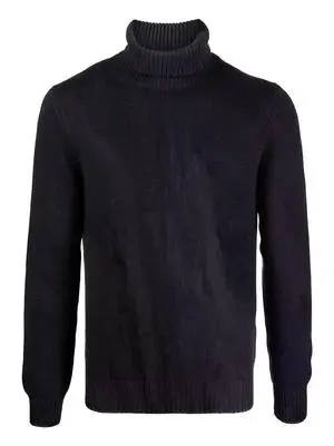 DELL'OGLIO Roll-neck Rib-trimmed Jumper - Grey