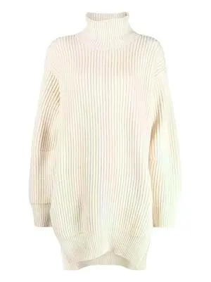 JIL SANDER Roll-neck Ribbed-knit Jumper - Neutrals