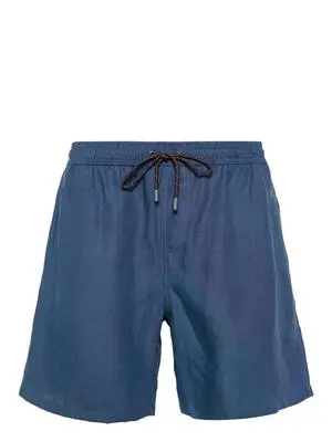 Sease Drawstring-waist Hemp Shorts - Blue