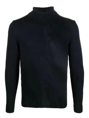 ZANONE Roll-neck Knitted Sweater - Blue