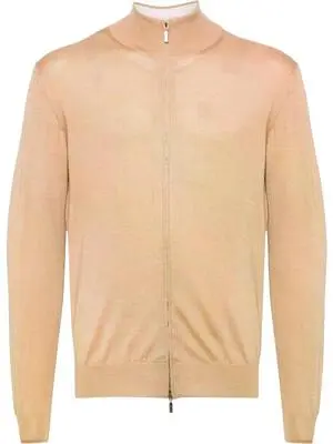 CRUCIANI Cashmere-silk Blend Cardigan - Neutrals