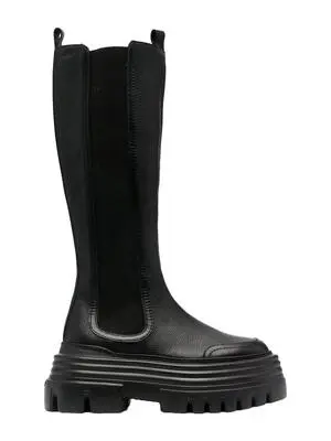 Bally Round-toe Leather Boots - Black