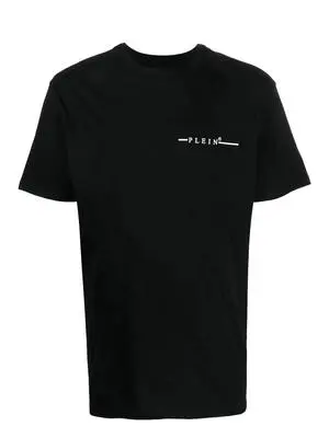 Philipp Plein Flocked Logo-print T-shirt - Black
