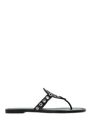 Tory Burch Eyelet-embellished T-bar Sandals - Black