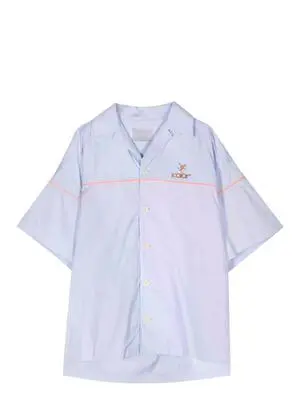Kolor Logo-embroidered Cotton Shirt - Blue