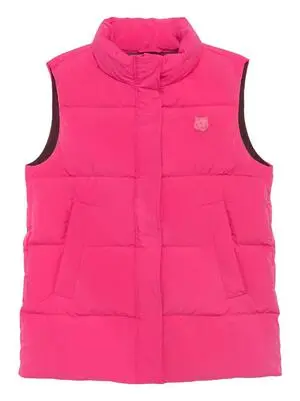 Maison Kitsuné Padded Gilet With Fox Head Patch - Pink