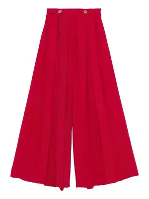 TWINSET Pleated Crepe Trousers - Red