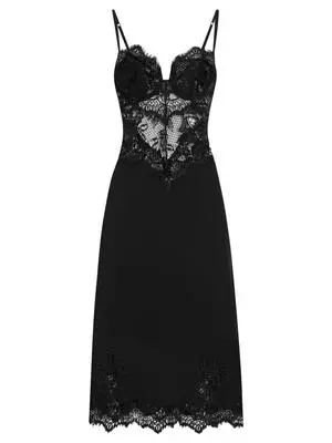 Dolce & Gabbana Midi Floral-lace Dress - Black