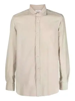 Boglioli Spread-collar Long-sleeve Shirt Neutrals