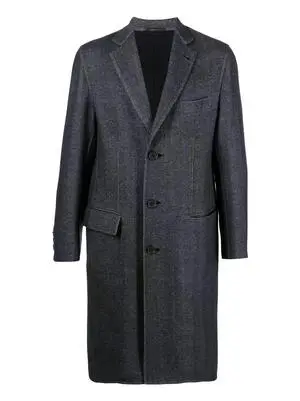 Brioni Single-breasted Virgin Wool Coat - Blue