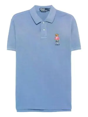 Polo Ralph Lauren Polo Bear-patch Polo Shirt - Blue