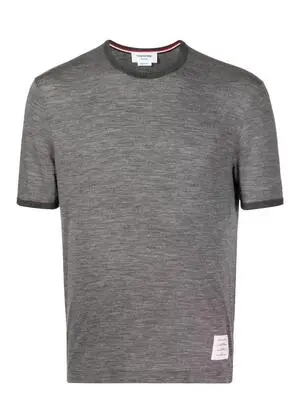 Thom Browne Ringer Cotton T-shirt - Grey