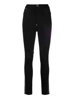 Philipp Plein Crystal-embellished Jeggings - Black