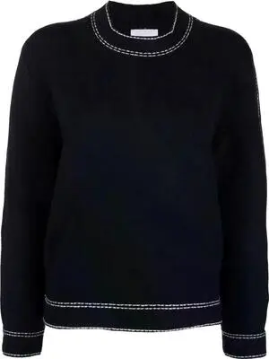 BARRIE Contrasting-stitch Jumper - Blue