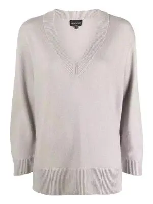 Emporio Armani V-neck Cashmere Jumper - Neutrals