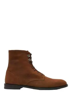 SCAROSSO Eva Suede Boots - Brown